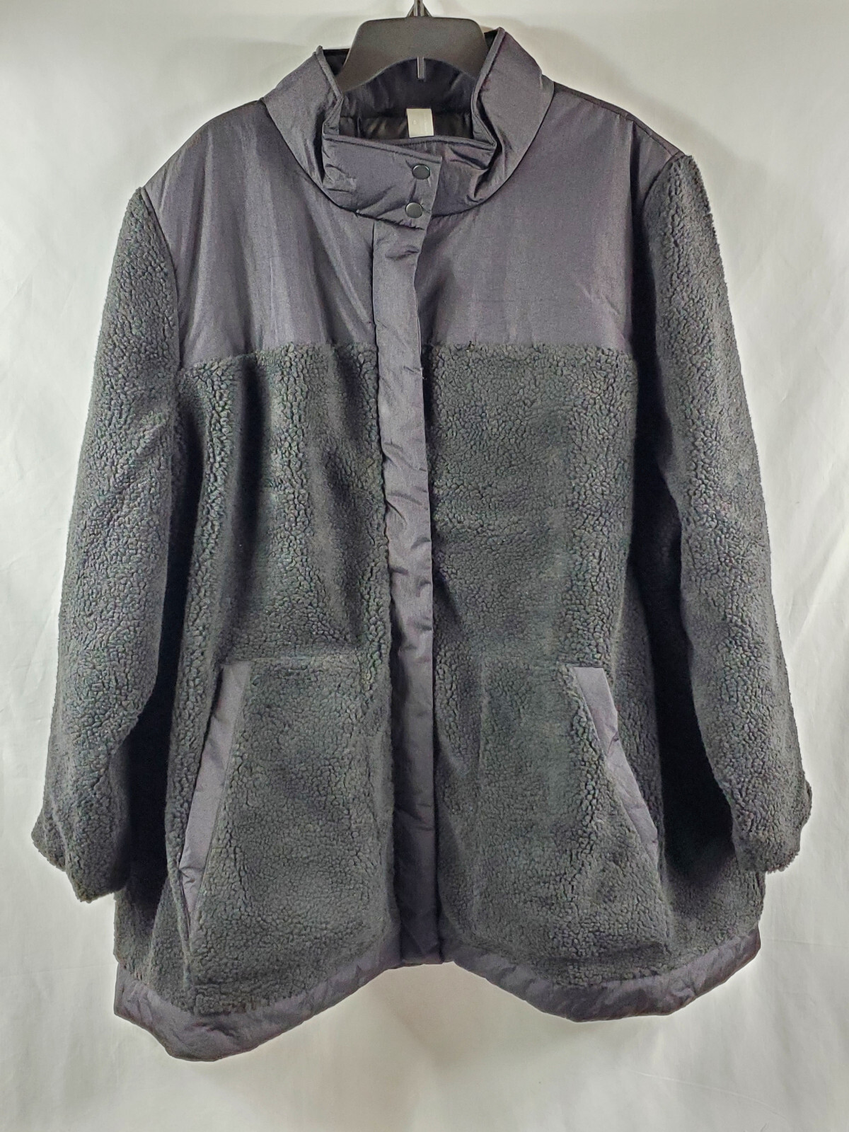 Zuda Women's Long Sherpa Jacket with Woven Trims Size 4X Color Black | eBay