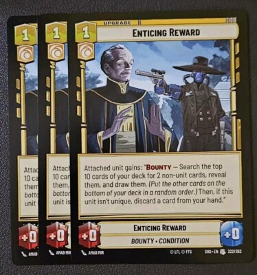 Star Wars Unlimited - Enticing Reward 222 (3× Playset) SHD (Near Mint ...