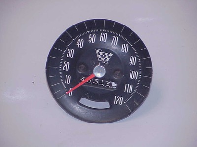 Vintage 1960's or 70's Speedometer with Checkered Flag 0-120 MPH 4" OD ...