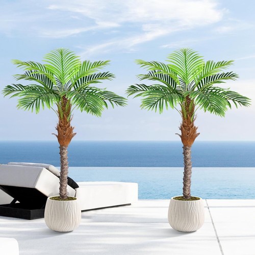 5ft Artificial Phoenix Palm Tree for Outdoor Indoor Decor, Faux Coconut ...