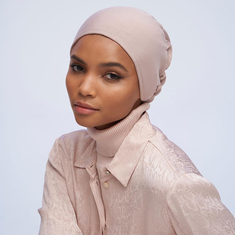 Women Beads Elastic Turban Hat Muslim Chemo Cap Hijab Head Scarf Wrap ...