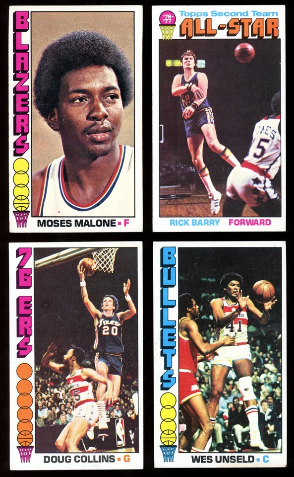 1976-77 Topps Basketball Near Full Card Set 92/144 EX+ Julius Erving ...