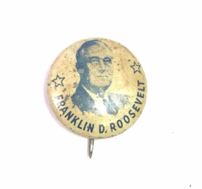 1944 Franklin Roosevelt FDR campaign pin pinback button political ...