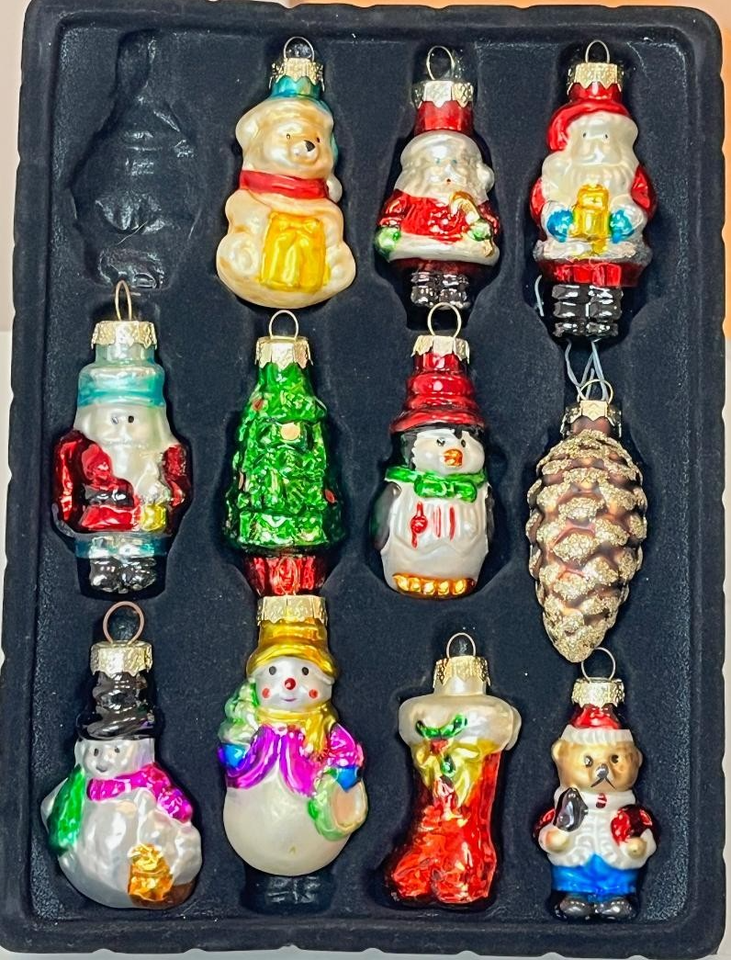 Merry Brite Set of 11 (was 12-1 missing) Blown Glass Christmas ...