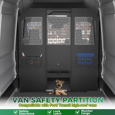 Van Safety Partition Bulkhead Fit for Ford Transit High Roof, Secure ...