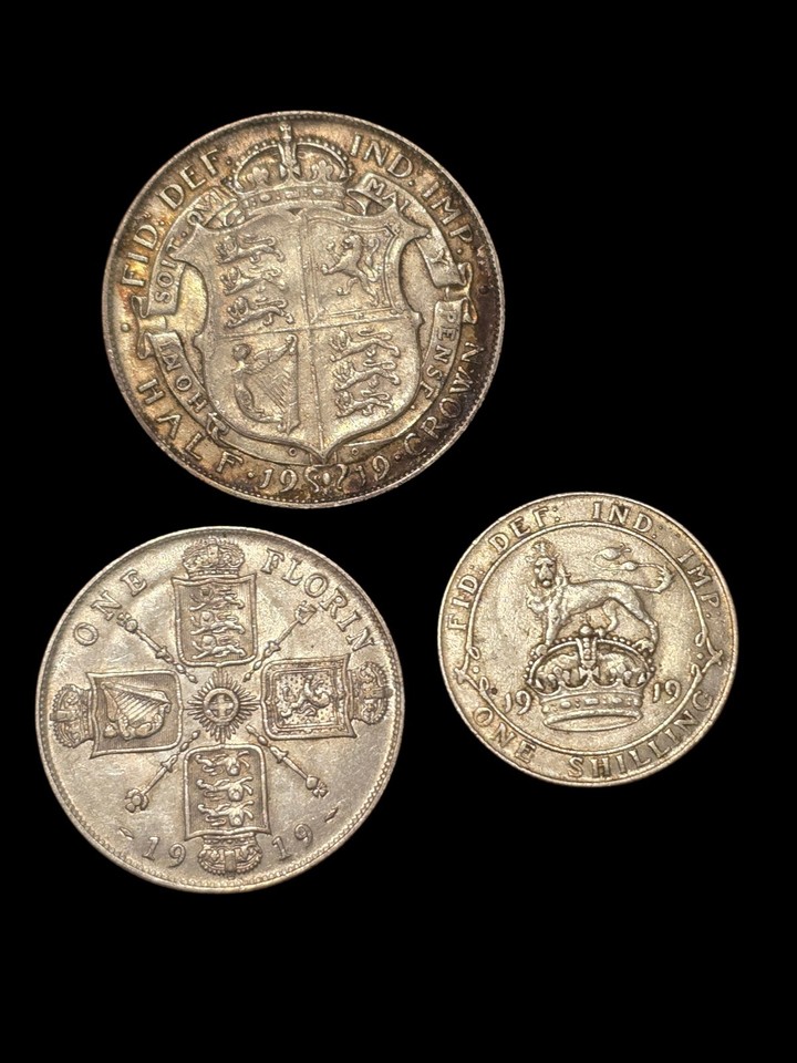 High Grade 1919 Silver Coins - Half Crown, Florin And Shilling | eBay UK