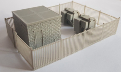 Model Railway Small Substation Utility Building Kit 1:76 OO gauge/scale ...