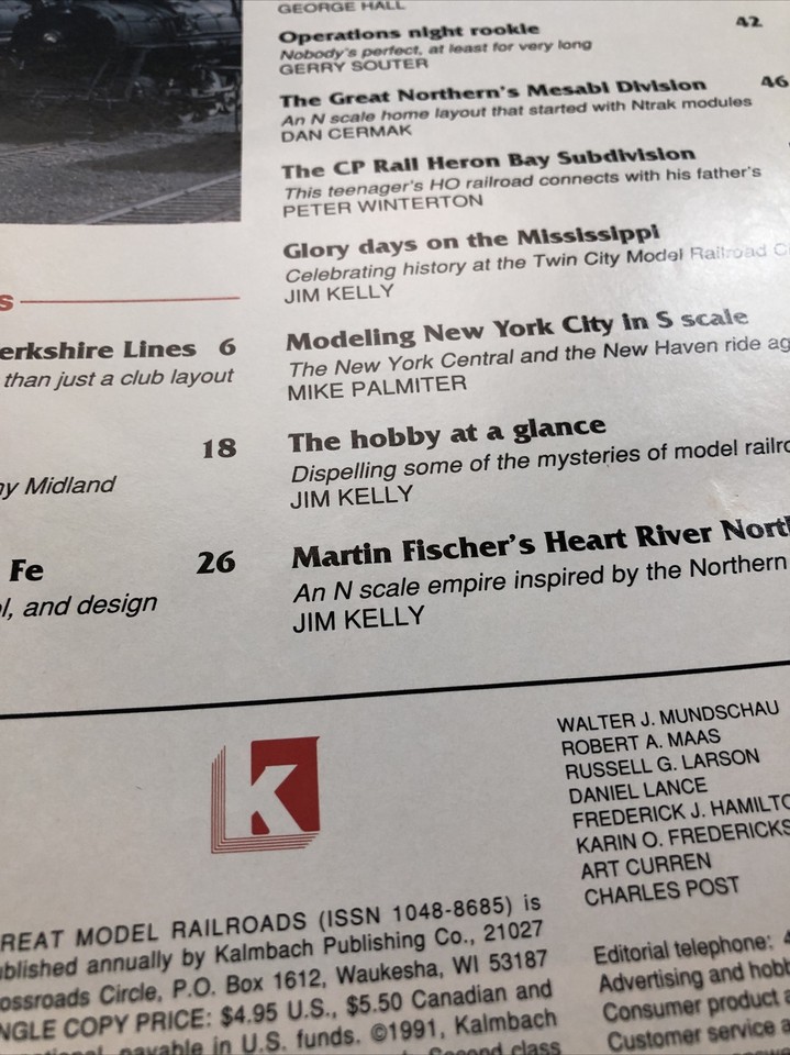 Model Railroader Great Model Railroads 1992 Beautiful Layouts HO, N, O ...