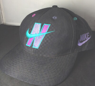 RARE Vintage Checkered NIKE Snapback Hat Swoosh Back Strap HTF | eBay