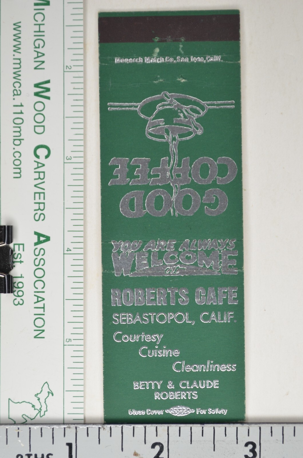 Vintage Matchbook Cover Roberts Cafe Sebastopol Restaurant California ...