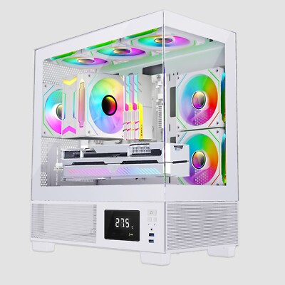 PC Gaming Case MATX | KZ-V Aether Vision LED - Tempered Glass, 3 ARGB ...