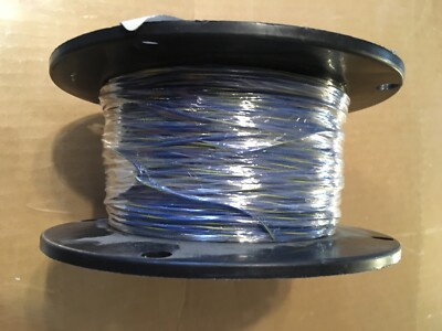 22 AWG, AWM 1061 Stranded Hook Up Wire, Blue / yellow stripe, 1000 ft ...