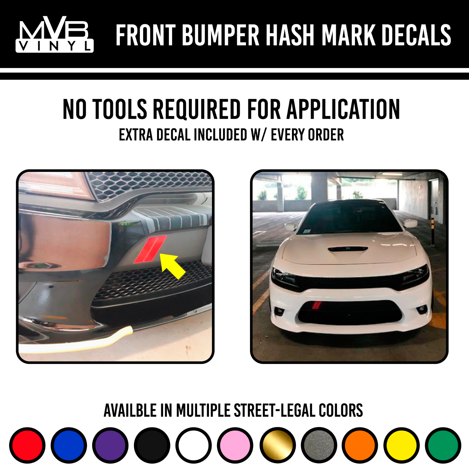 Front Bumper Hash Marks Vinyl Decal For Charger Cars | eBay