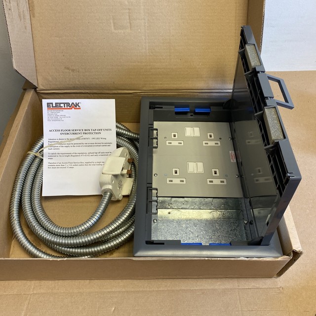 Electrak CR103-R Pre-Wired 3 Compartment RCD Floor Socket Boxes With 5m ...