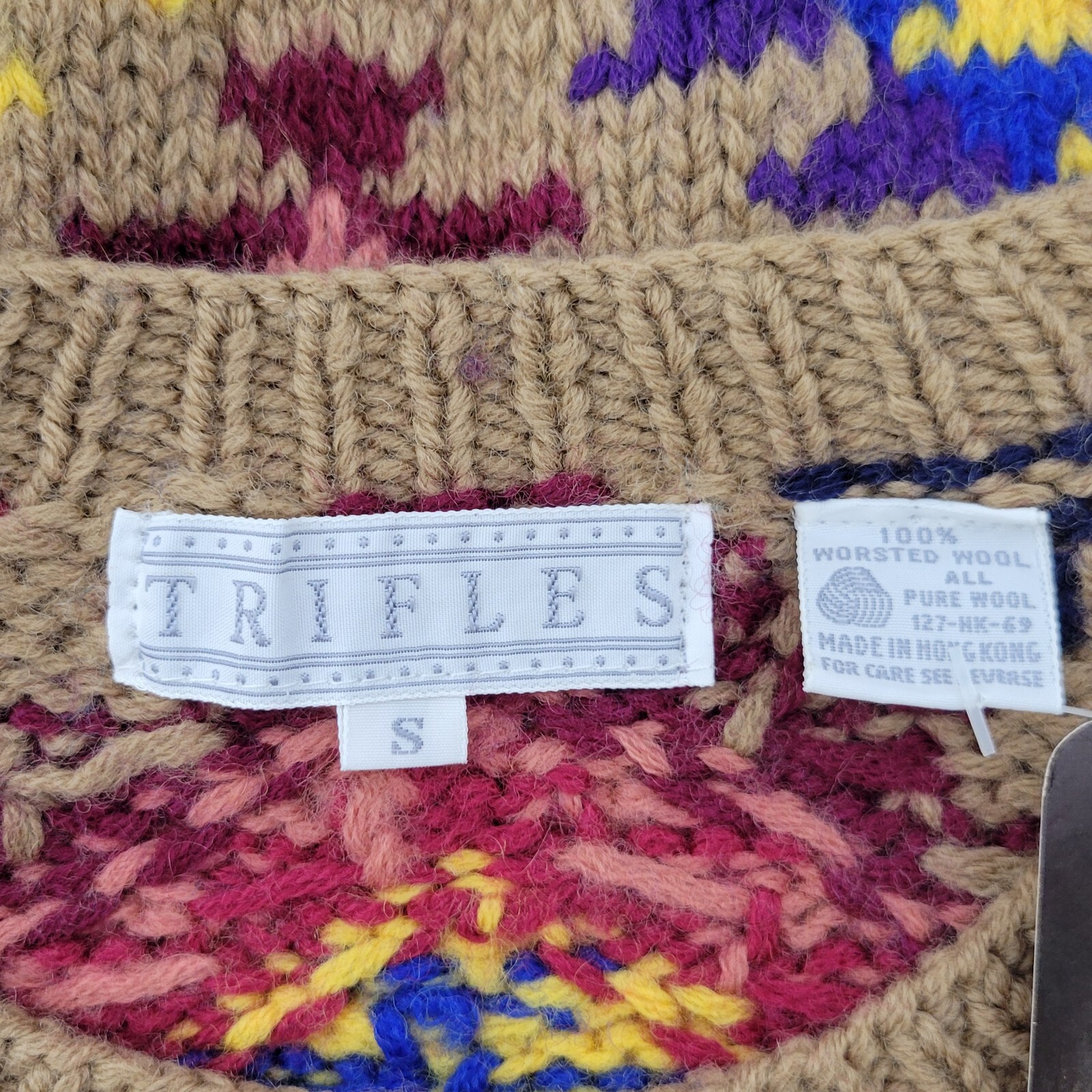 Vintage Trifles Women's Small Southwestern Colorful 100% Worsted Wool ...