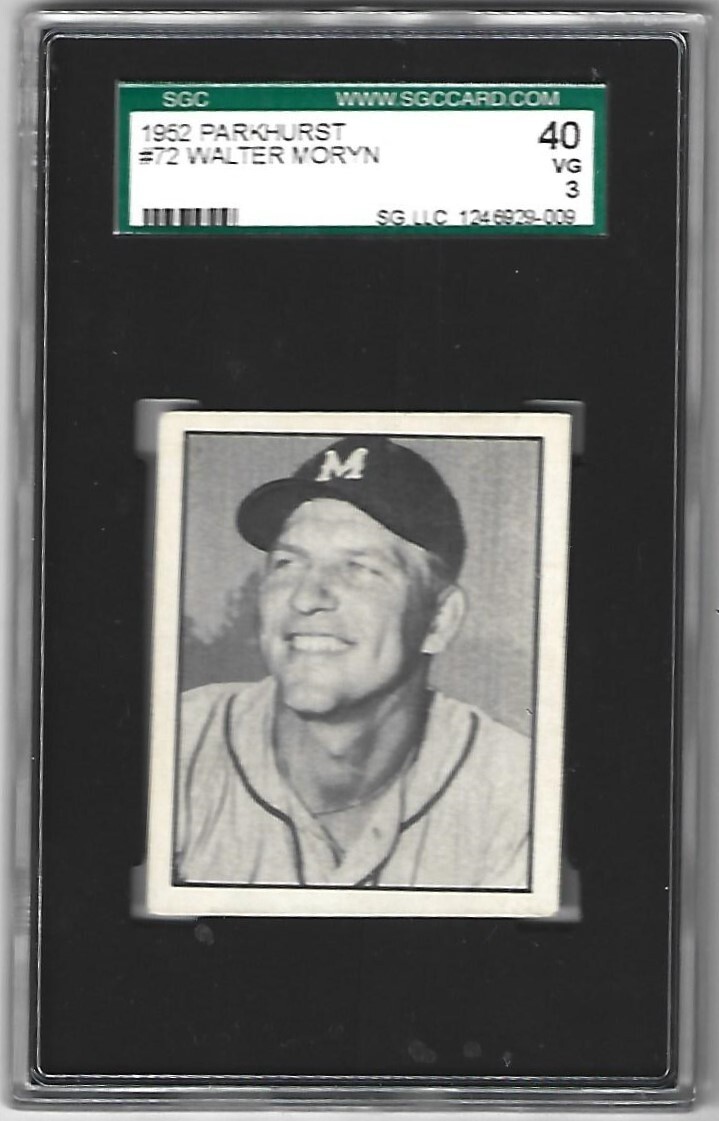 1952 PARKHURST #72 WALTER MORYN SGC 40 OR 3 VG !!!!!! | eBay