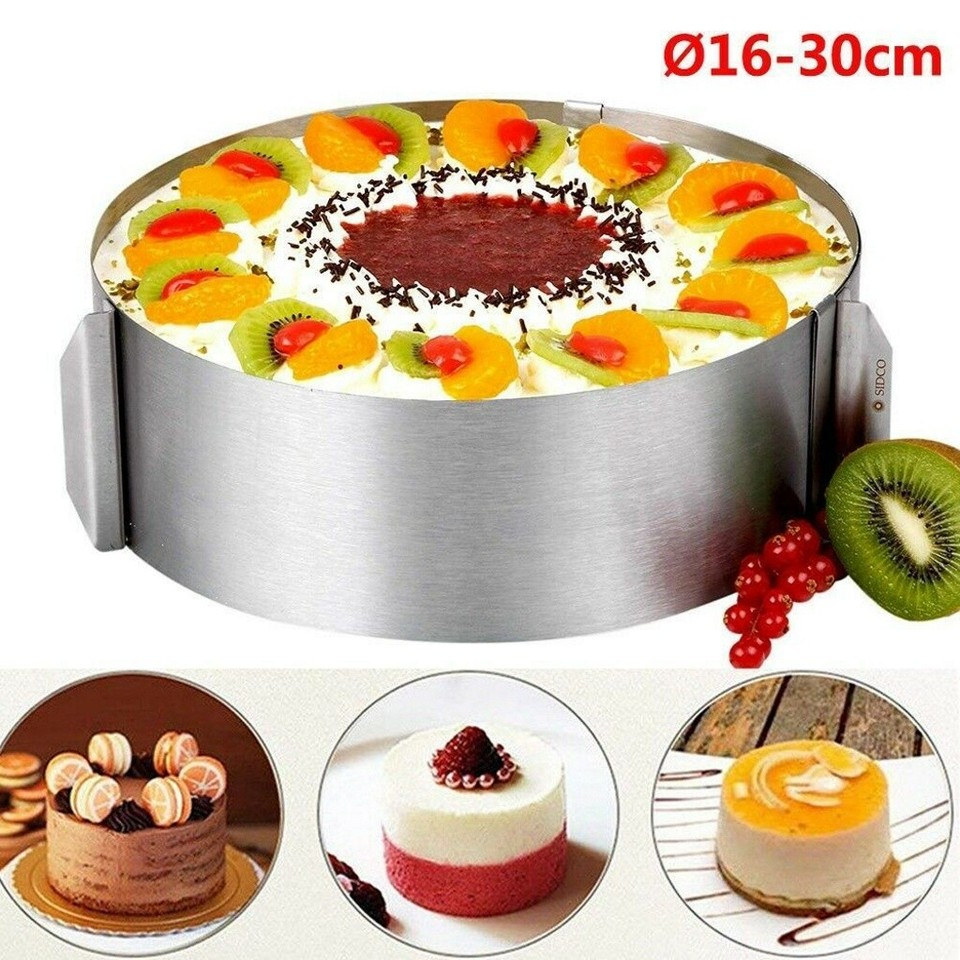 round baking Cake Bakeware 6-12 Inch Adjustable Cake Mold Stainless | eBay