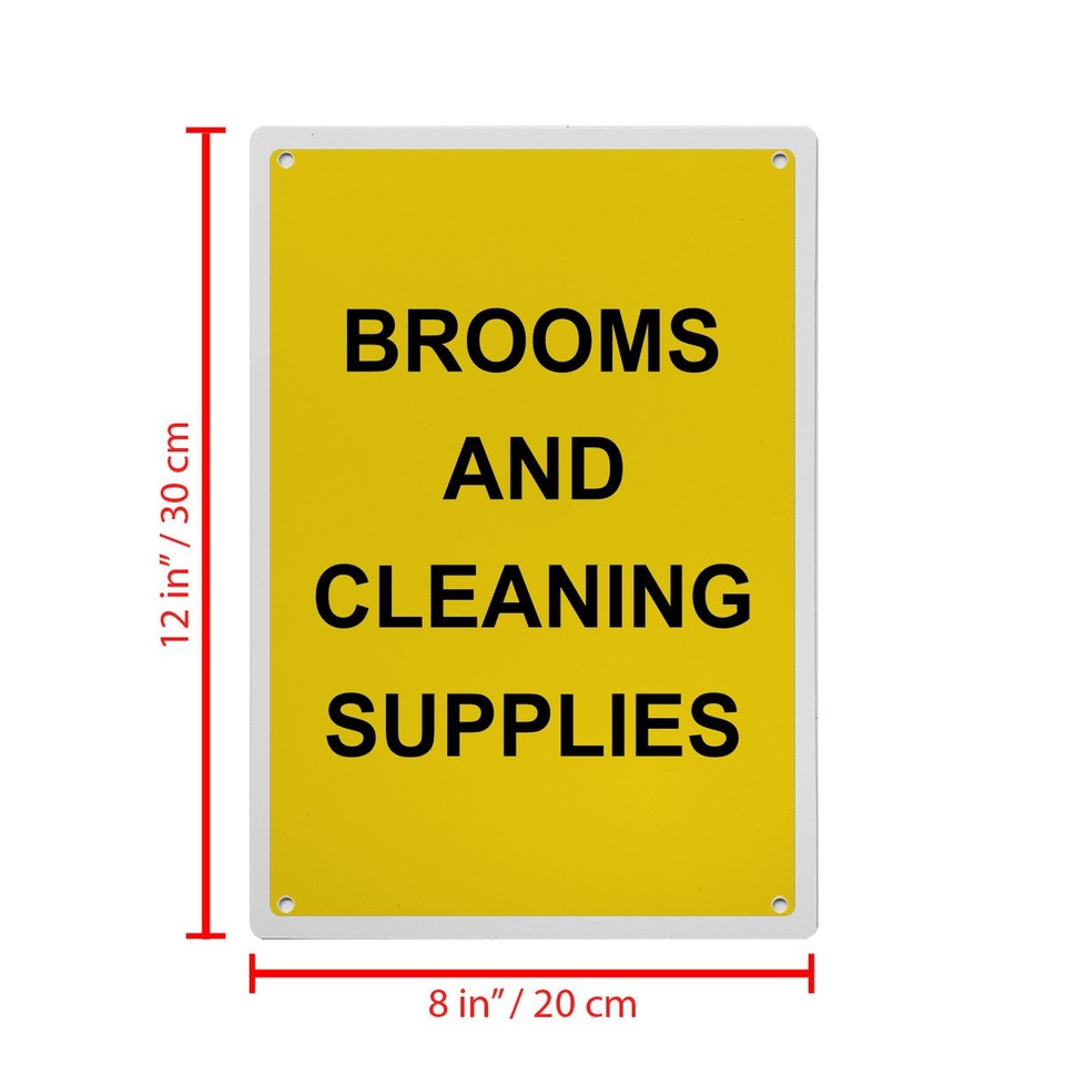 Brooms And Cleaning Supplies Sign, 8.5 x 11 in" OSHA Compliant ...