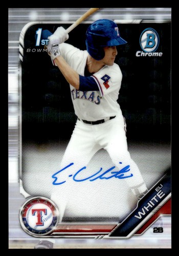 2019 Bowman Chrome #CPA-EW Eli White 1st AUTO Rookie Texas Rangers | eBay
