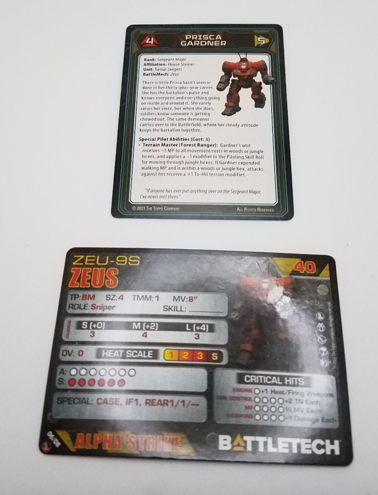 Battletech Inner Sphere Fire Lance - Zeus *Mech & Cards* | eBay