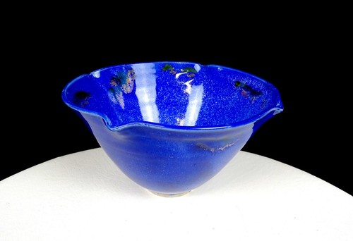 Studio Art Pottery Signed Marion Blue & Pink Spatter Vintage 6 3/4 ...