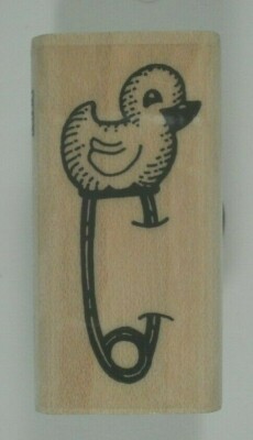 Ducky Pin Wood Mounted Rubber Stamp, Fun Stamps, B62, Baby, Infant ...