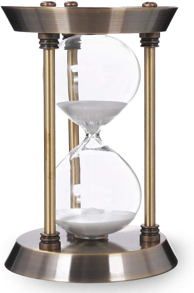 60 Minute Hourglass Sand Timer with Metal Frame, Big Size Antique Sand ...