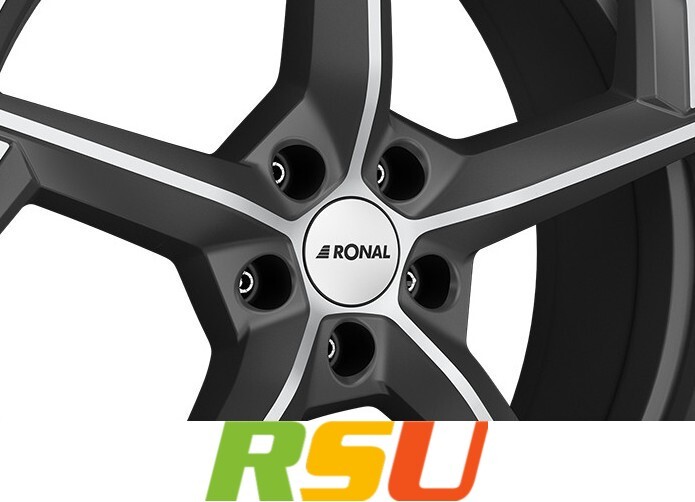 4x Ronal R66 orbit grey-matt-frontkopiert 8.5x20" ET40 LK5 108 ML 76 ...