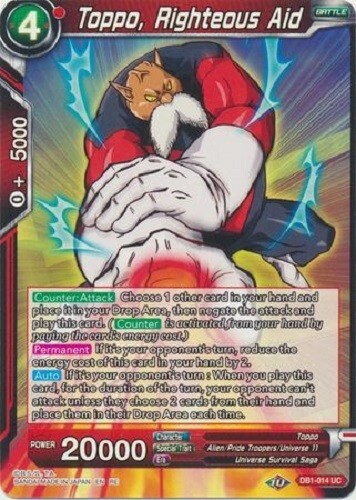 Dragon Ball Super TCG - Toppo Righteous Aid - Gold Foil Stamped ...
