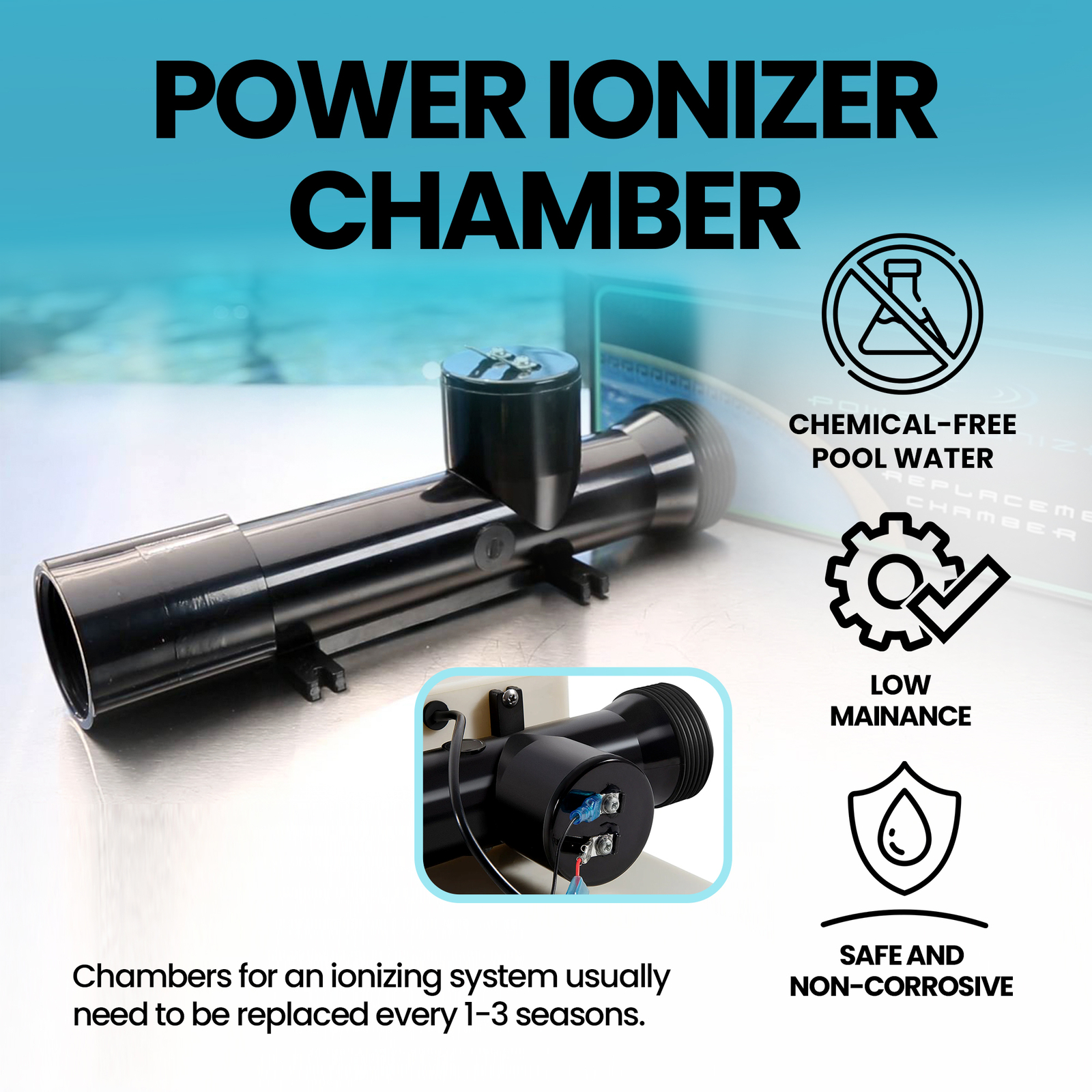 Main Access 4CH4002R Power Ionizer Replacement Chamber for Pool ...