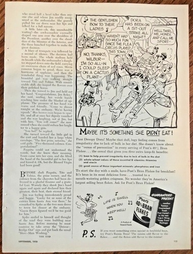 Post’s 40% Bran Flakes cereal ad 1950 orig vintage retro art 1950s ...