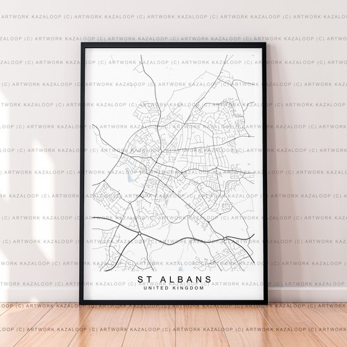 St Albans Map Poster Print Unframed St Albans UK Print Poster Map Home ...