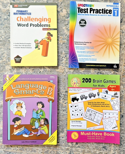 Lot of 4 First Grade Workbooks Math, Language, Critical Thinking Co ...