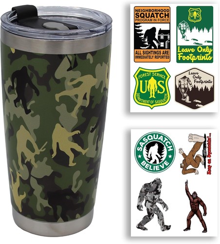 Camo Bigfoot/Sasquatch All Around Tumbler - Stainless Steel Large ...