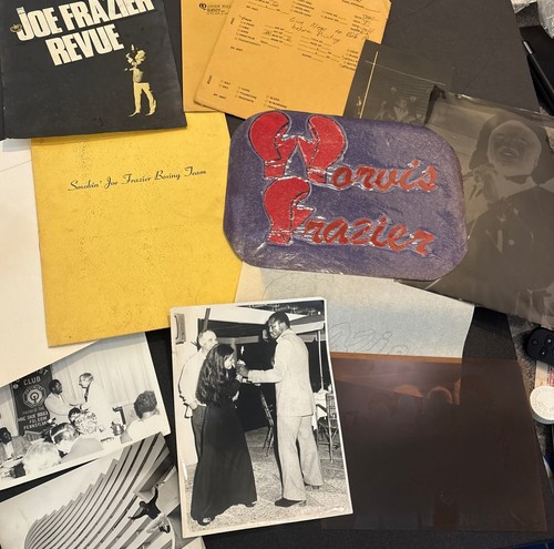 BOXING~JOE FRAZIER(HOF) EPHEMERA~MOCK-UPS FOR CO~GLOSSYS~NEGATIVES ...