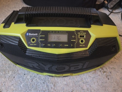 Ryobi P746 Bluetooth Stereo Radio AM/FM Aux 18V Without Battery TESTED ...