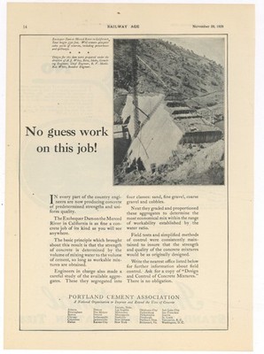 1926 Portland Cement Ad: Exchequer Dam on Merced River, California ...
