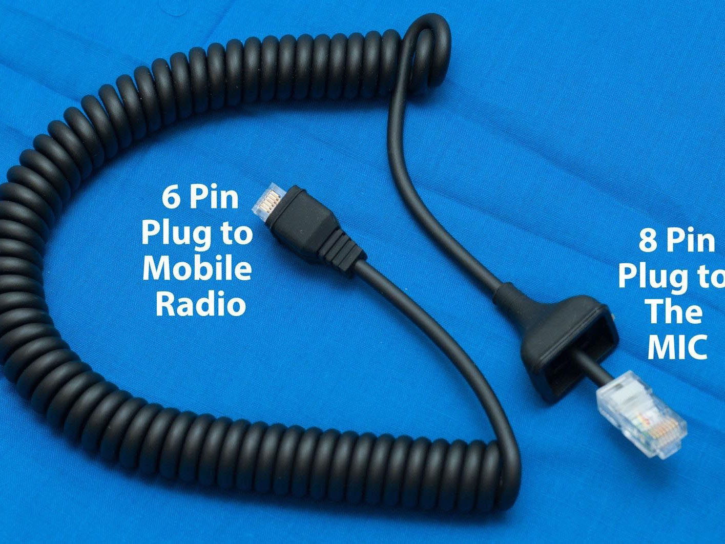 6 Pin to 8 pin Replacement Microphone Cable Coiled Cord for Kenwood ...