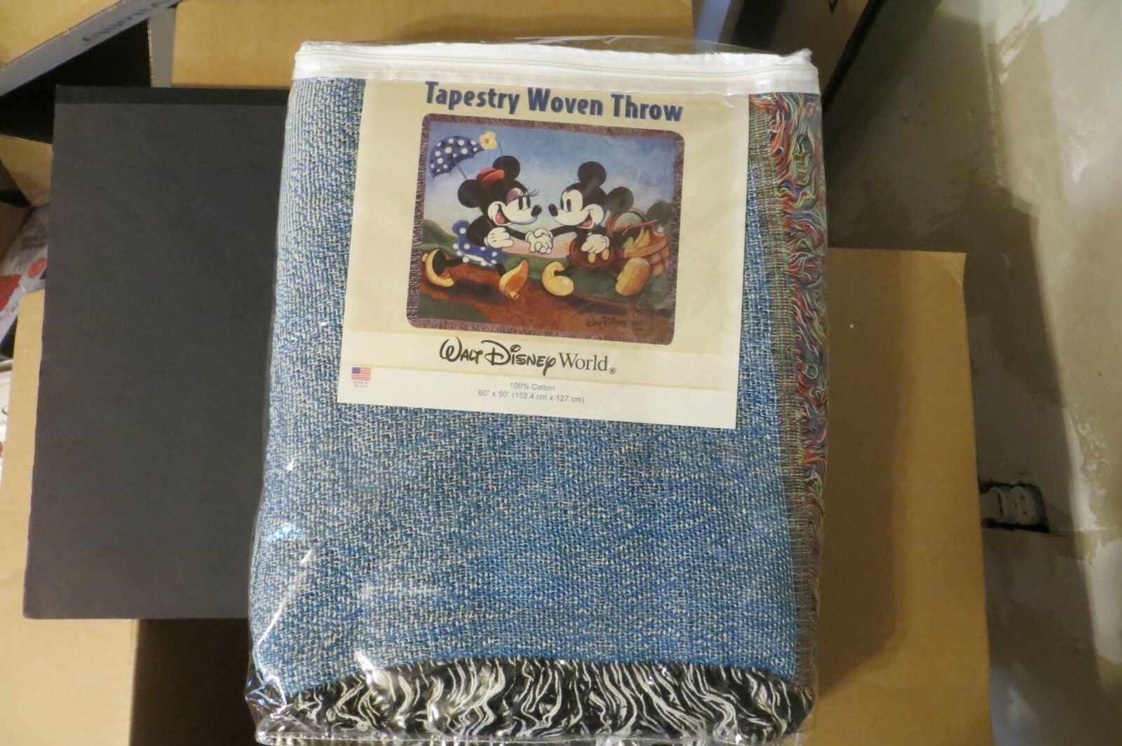 Walt Disney World Tapestry Woven Throw 60 x 50 Mickey Mouse Minnie ...