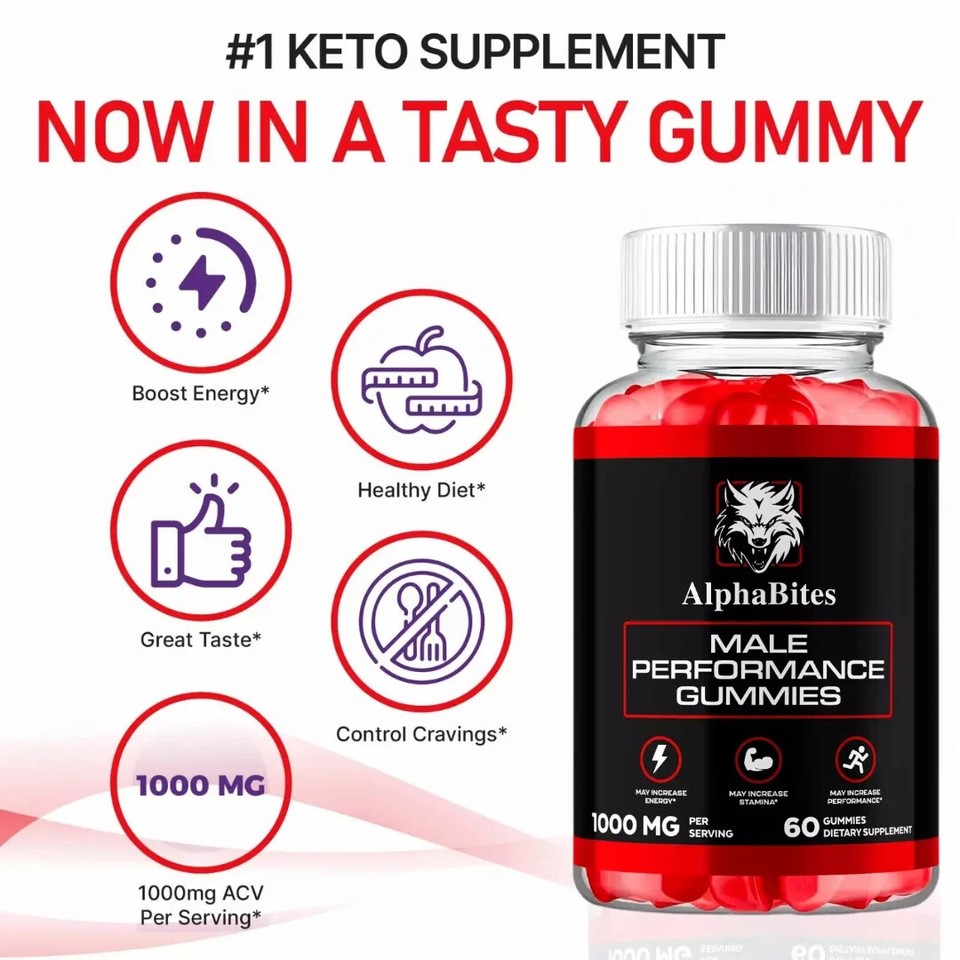 (2 Pack) Alpha Bites Male Gummies for Men Performance Alphabites (120 ...