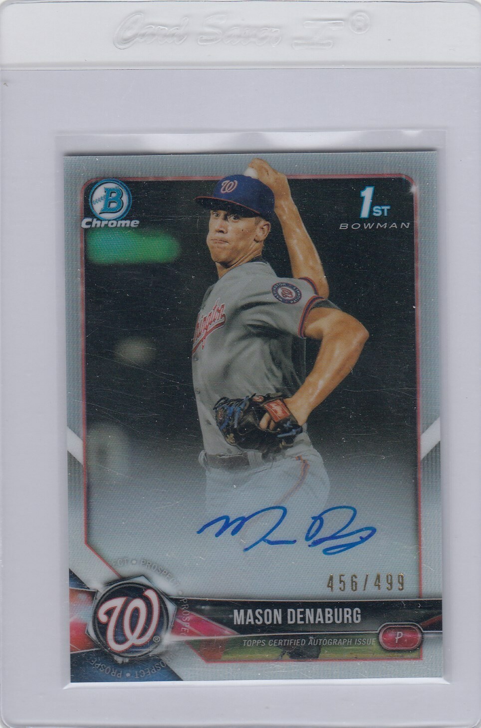 2018 BOWMAN DRAFT CHROME MASON DENABURG NATIONALS REFRACTOR AUTO ROOKIE ...