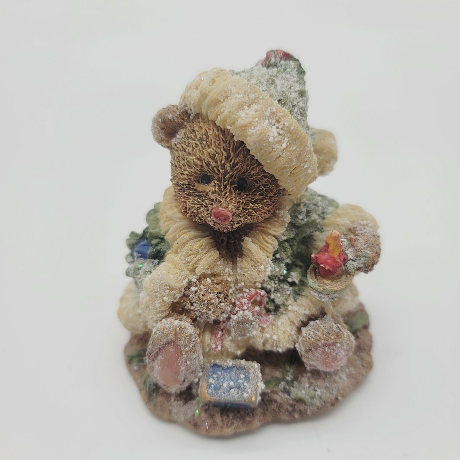 Vintage K's Collection Figurine Of Christmas Bear Holding Candle Snow ...