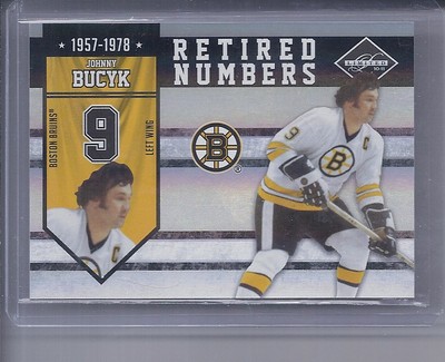 10-11 2010-11 LIMITED JOHNNY BUCYK RETIRED NUMBERS SILVER /49 4 BOSTON ...