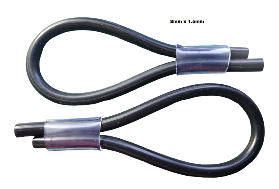 2 Conductive Rubber Loops Big Adjustable Tubing - For Tens Estim ...