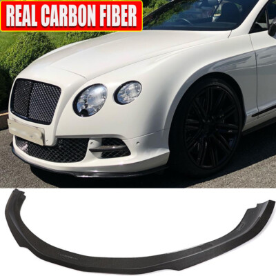 REAL CARBON Front Bumper Lip Spoiler For Bentley Continental GT 12-2016 ...