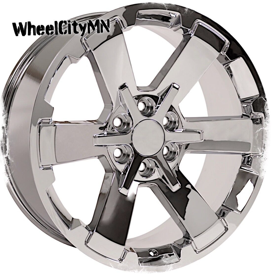 22" chrome GMC Sierra Yukon Denali 1500 5662 OE Rally replica wheels ...