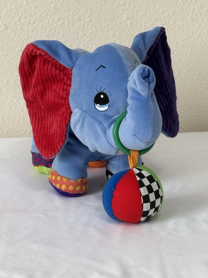 Luv N Care 2003 Blue Elephant Rattle Plush 11 Inch Long Baby Toy ...