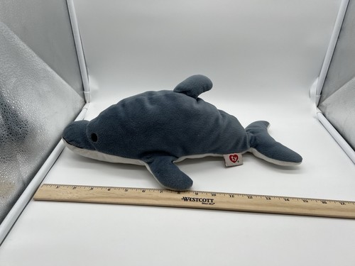 Ty Dolphin Plush Toy 15" Soft Stuffed Animal Blue & White 1997 | eBay