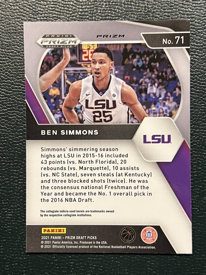 2021 Panini Prizm Basketball Ben Simmons #71 Red, White & Blue Prizm | eBay