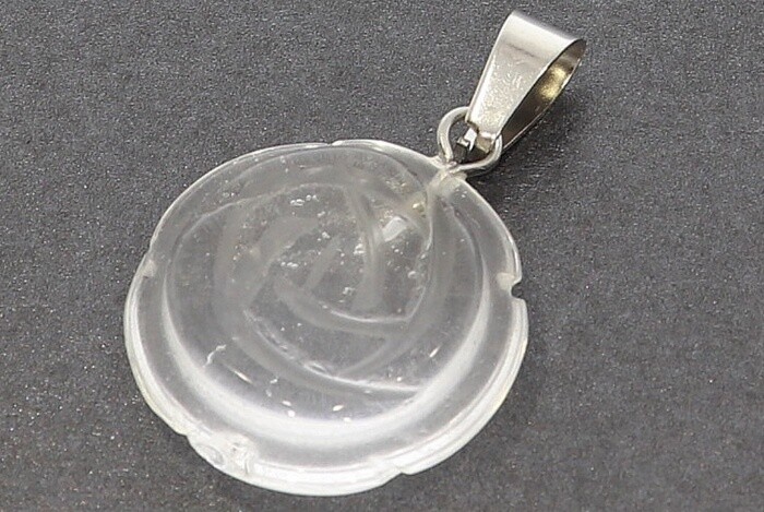 Bergkristall Blume Blumen Anhänger Edelstein Stein mit Silberöse 20mm ...